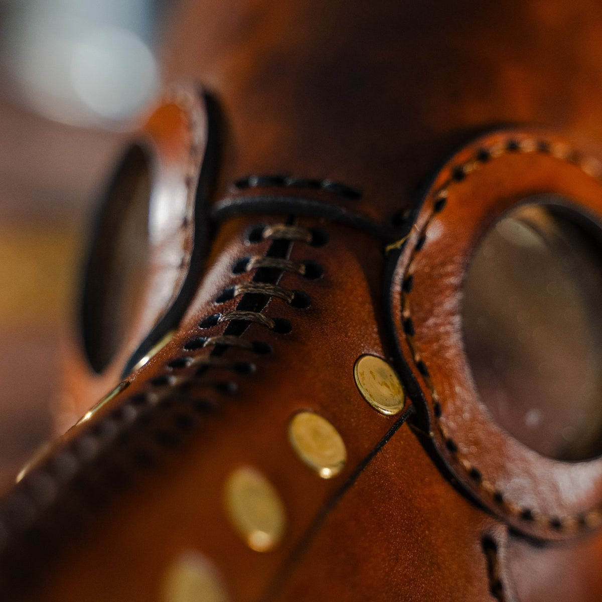 Leather Plague Mask - Brown Rivets – The Real Mary King's Close