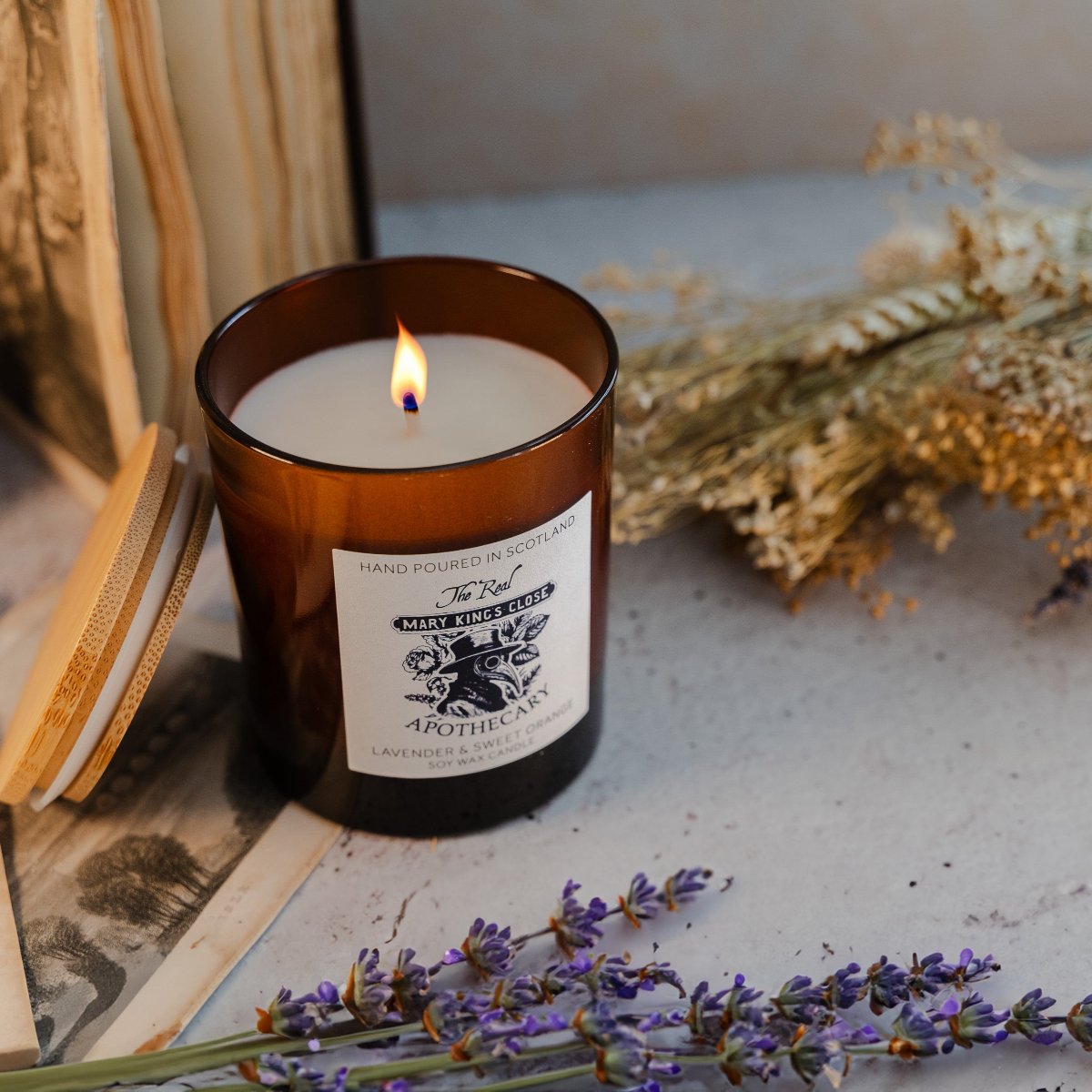 Large Hand Poured Candle - Lavender & Sweet Orange – The Real Mary King ...